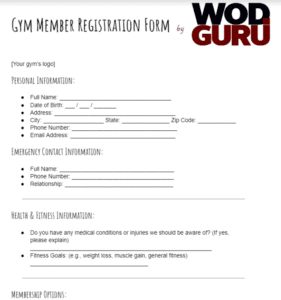 Gym Membership Form Template for 2026 (FREE) - WodGuru